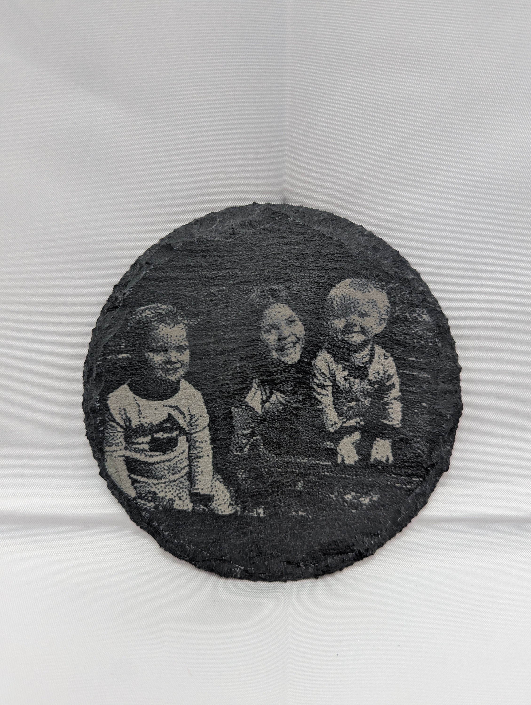 Personalized Slate Engraved Photo Coaster Plaque Keepsake Gift Mother's ...
