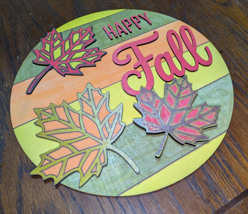 DIY Happy Fall Leaf Welcome Sign Craft Kit Wooden Paint Your Own Custom ...