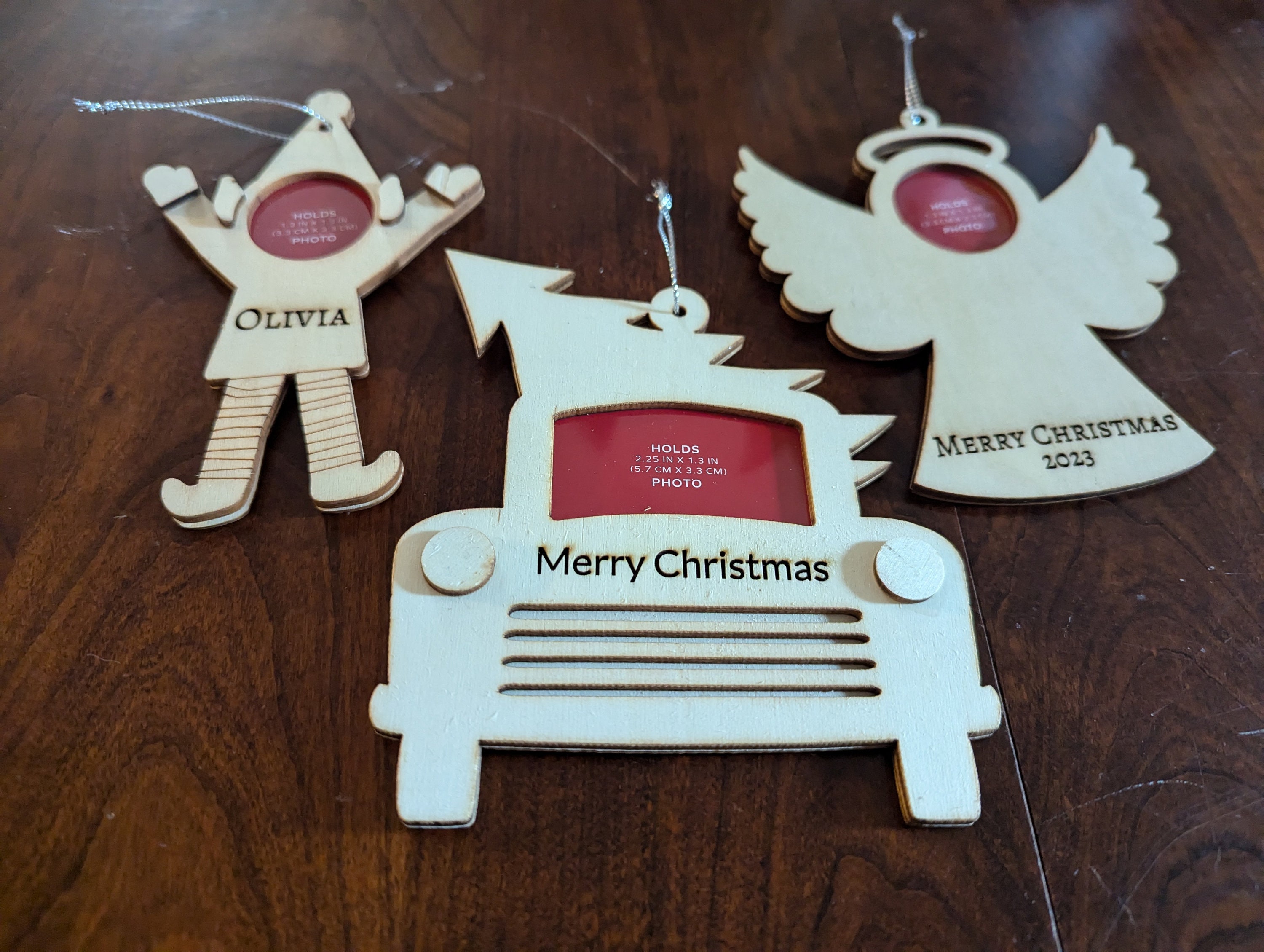 Personalized Wooden Photo Frame Ornaments Christmas Gift Christmas Tree ...