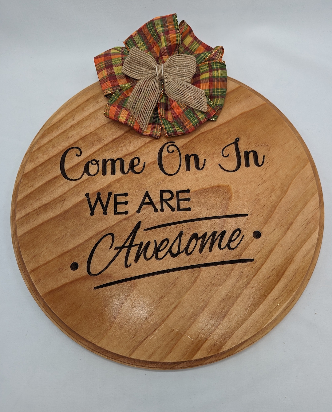 Funny Welcome Signs Front Door Decor Custom Personalized Round 12 ...