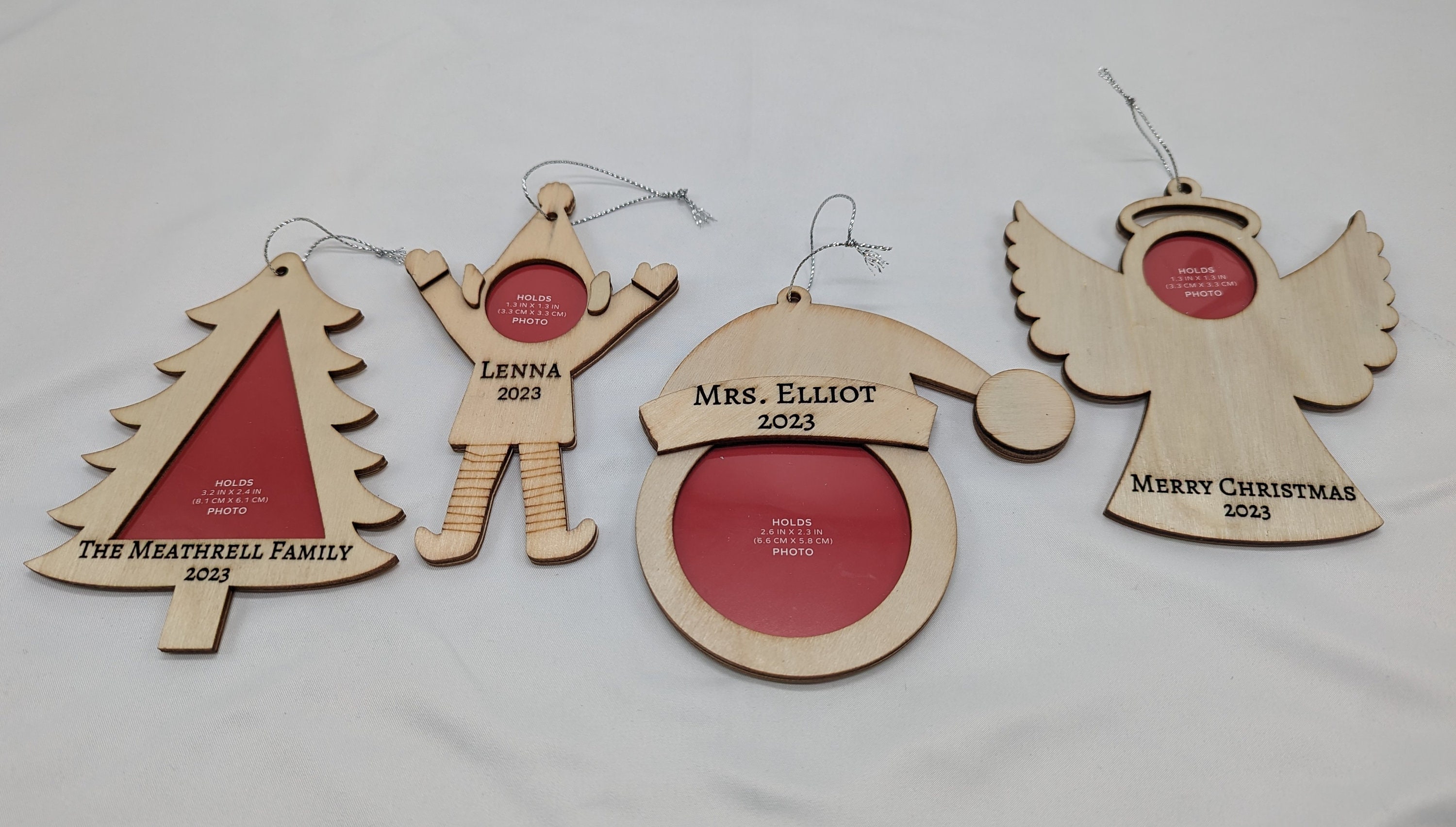 Personalized Wooden Photo Frame Ornaments Christmas Gift Christmas Tree ...