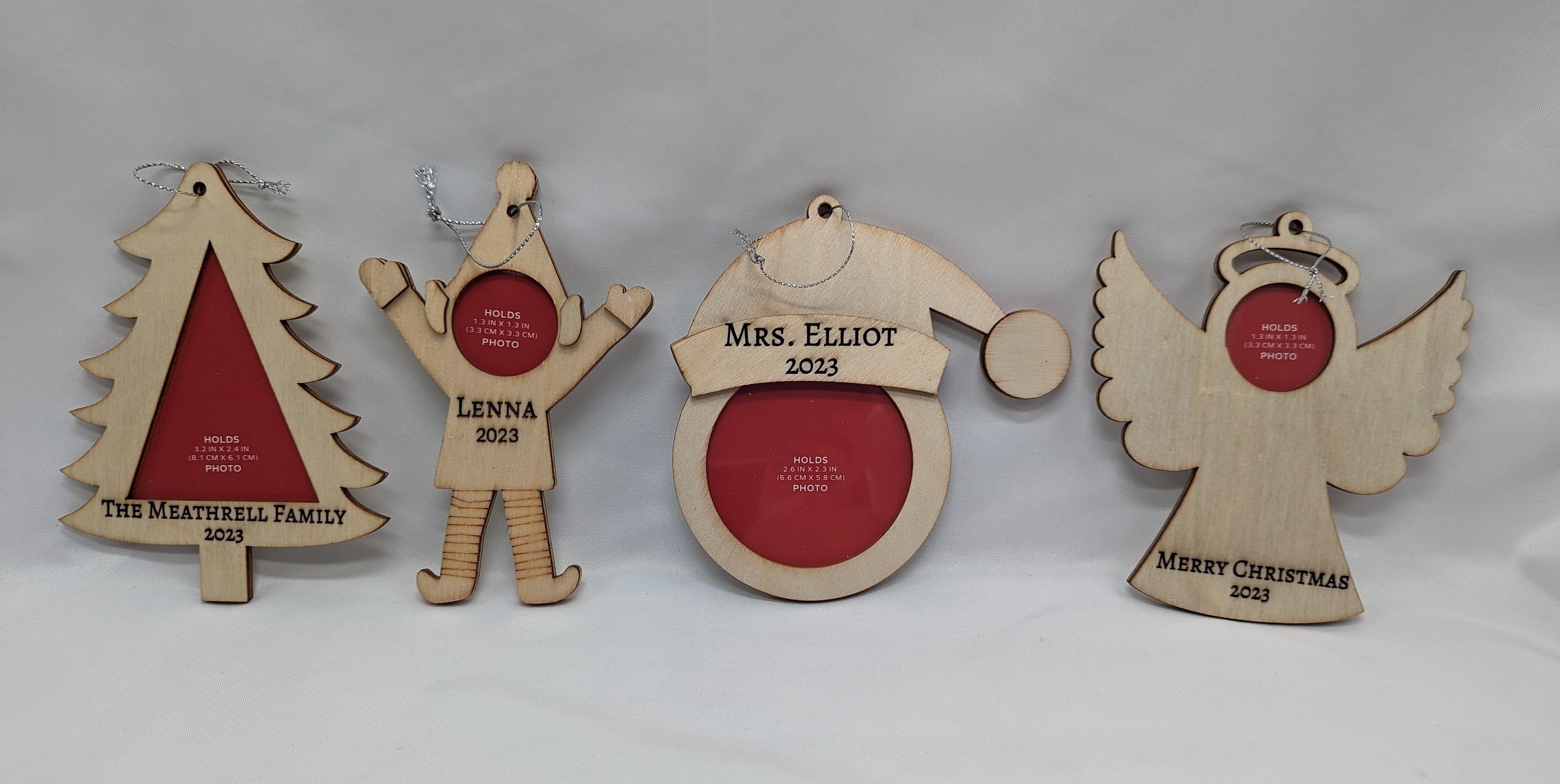 Personalized Wooden Photo Frame Ornaments Christmas Gift Christmas Tree ...