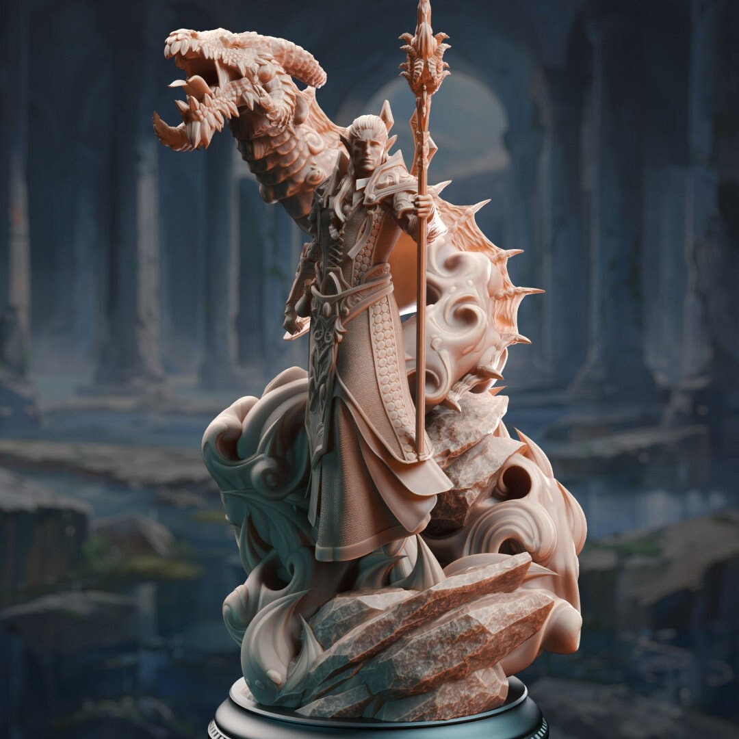 High Elf Draconic Sorcerer Karydian Miniature 32mm DM Stash Tabletop ...