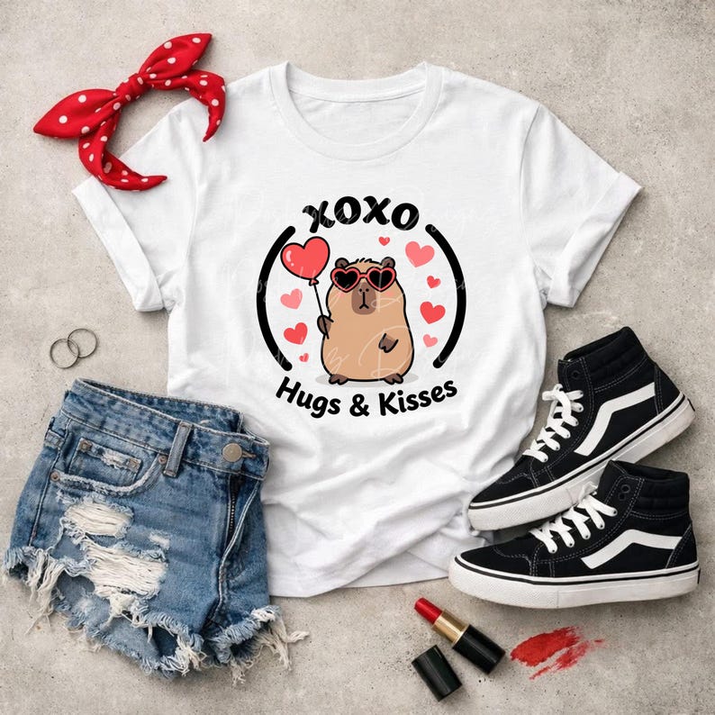 Valentine Capybara PNG Bundle | XOXO Clipart (digital Download) - Etsy