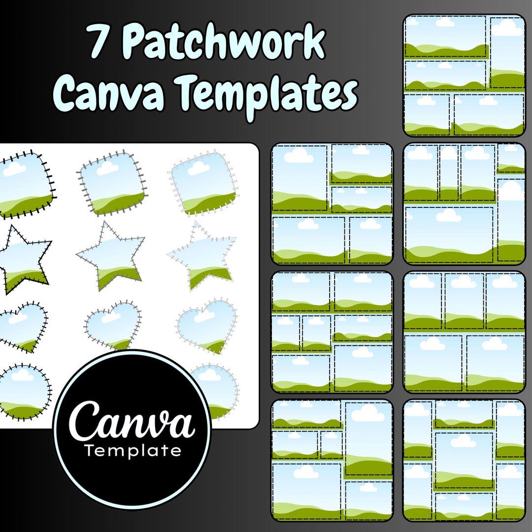 Patchwork Canva Template Bundle | Scrapbook Collage Layouts (digital ...
