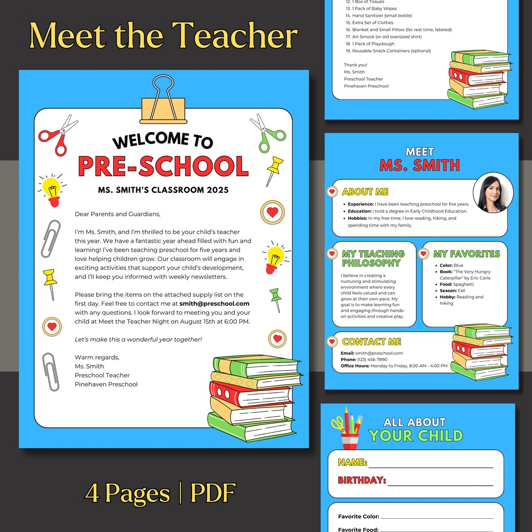 Editable Back to School Teacher Template: Canva Supply List (digital ...