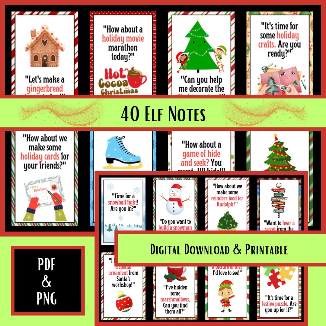 Christmas Elf Note Cards for Children | Kids Festive Holiday Activities ...