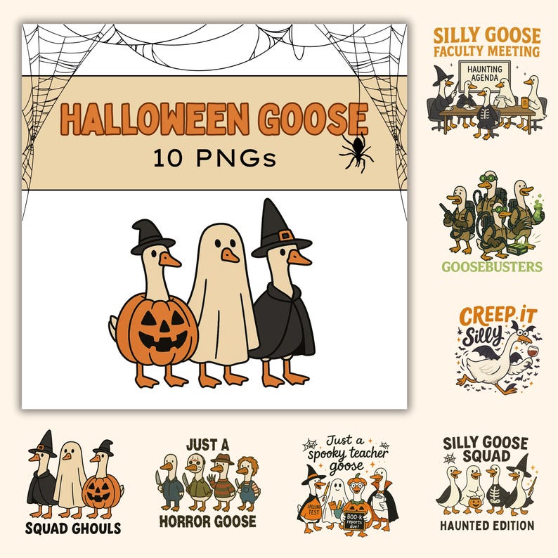 Halloween Goose PNG Bundle: Funny Spooky Clipart (digital Download) - Etsy