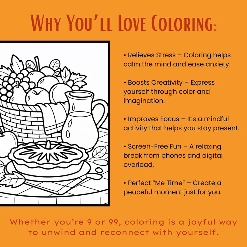 Fall Harvest Coloring Book: Pumpkins, Owls, Autumn Scenes (PDF Digital ...