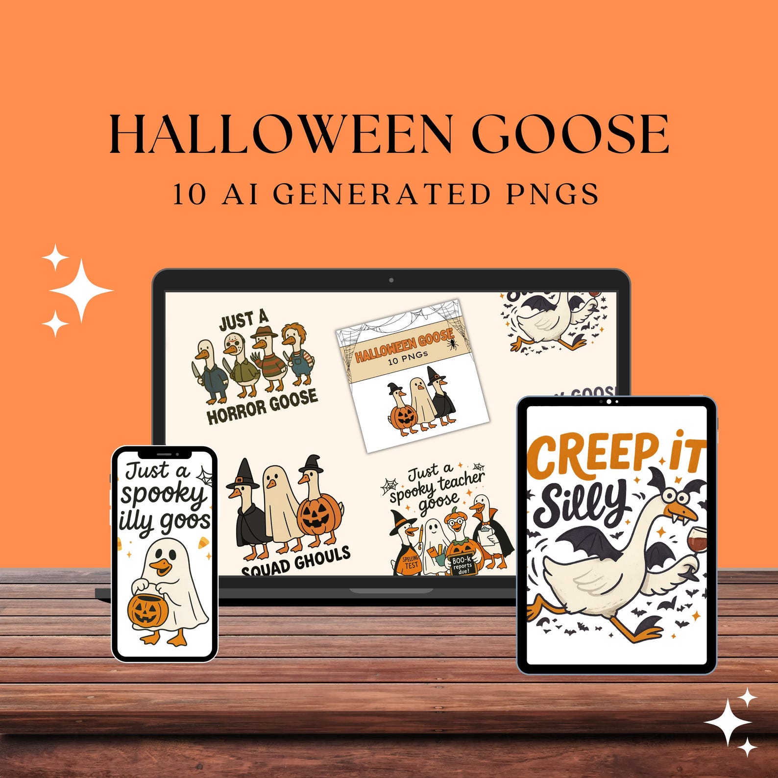 Halloween Goose PNG Bundle: Funny Spooky Clipart (digital Download) - Etsy