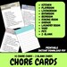 Printable Chore Cards for Kids & Adults | Household Task Organizer ...