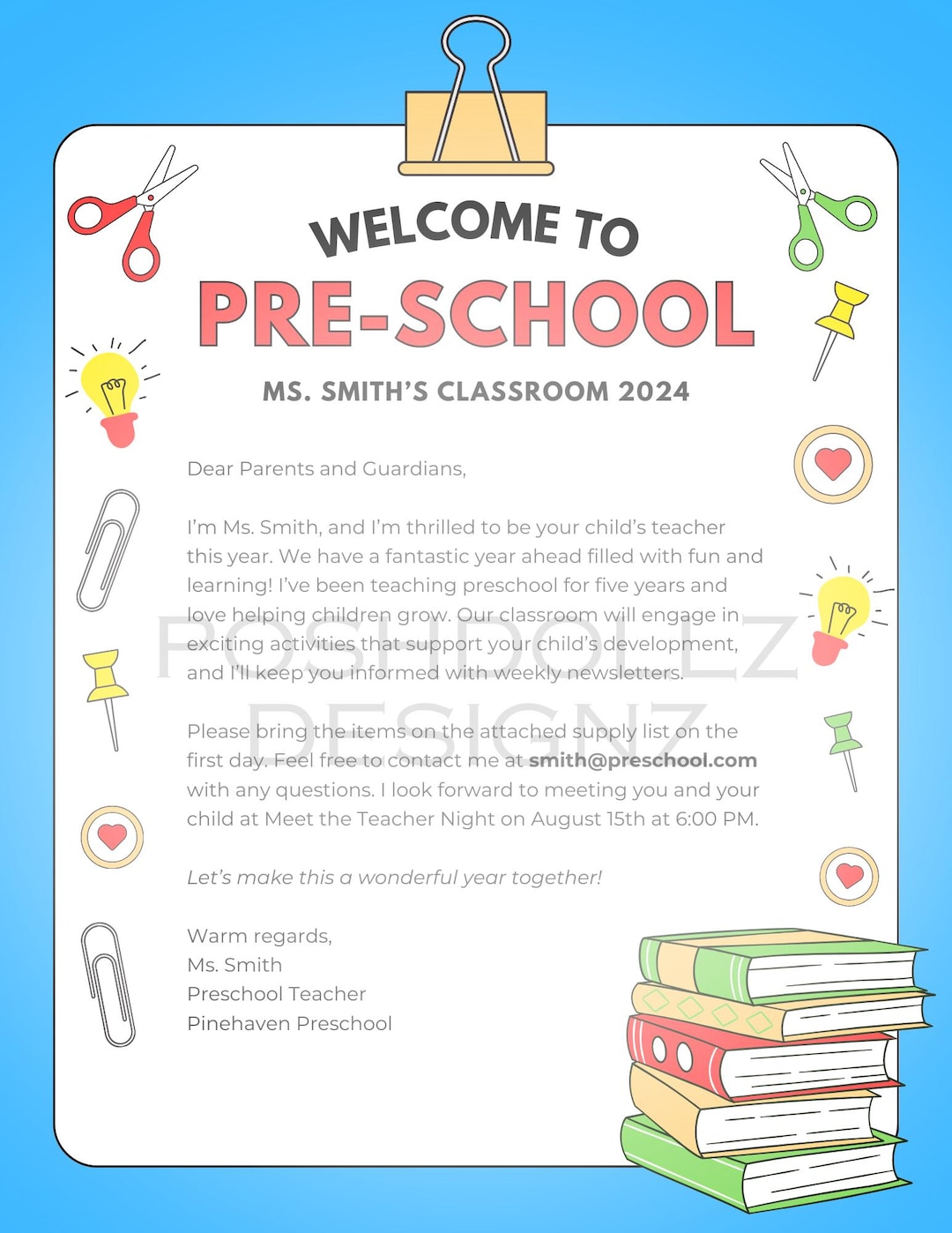 Welcome Back to School Printable Template for Teachers | Editable Canva ...