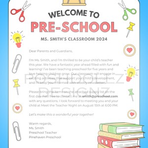 Welcome Back to School Printable Template for Teachers | Editable Canva ...