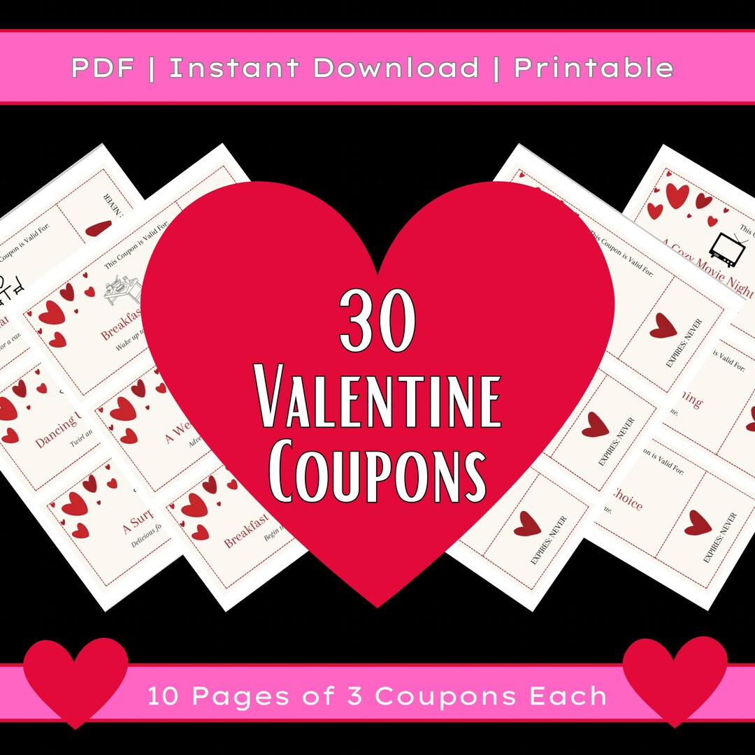 Valentine’s Day Love Coupon Book | for Couples | Valentine Gift | DIY ...