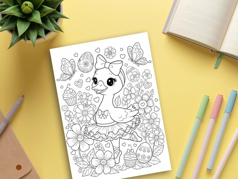 Easter Coloring Book for Girls | 100 Kawaii Pages (digital Download) - Etsy