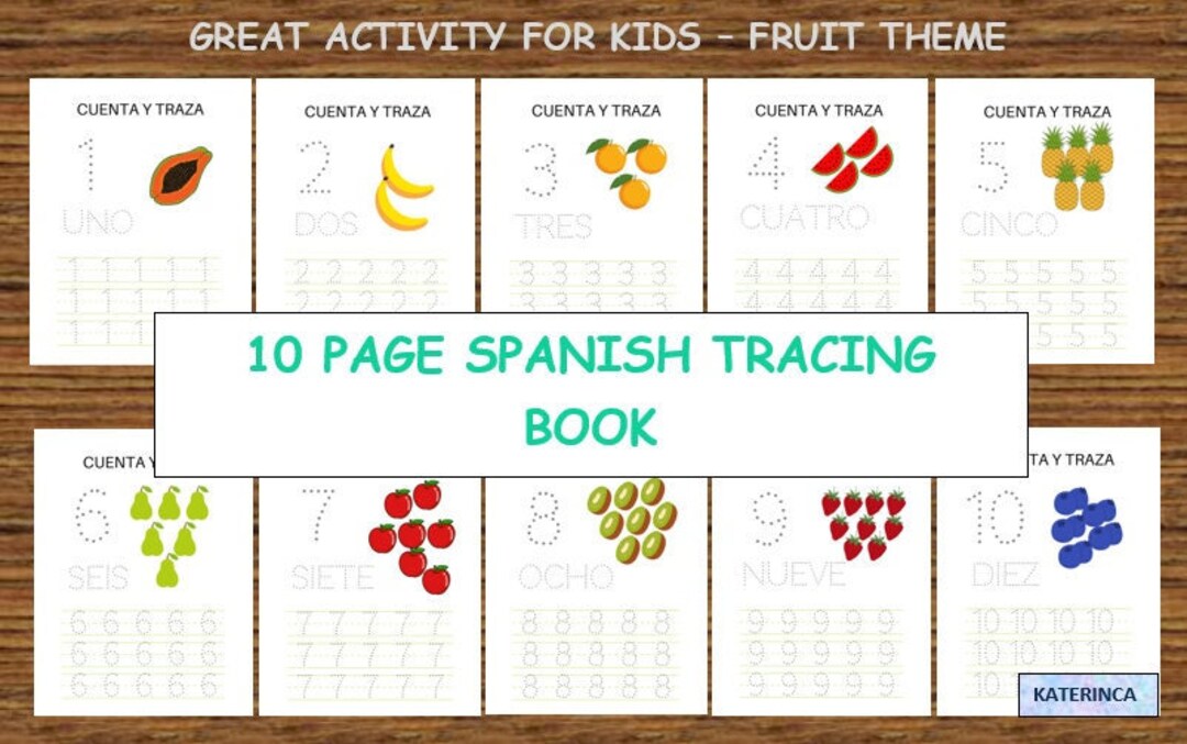 Spanish Printable Tracing Worksheet for Kids Count Trace Number Tracing ...