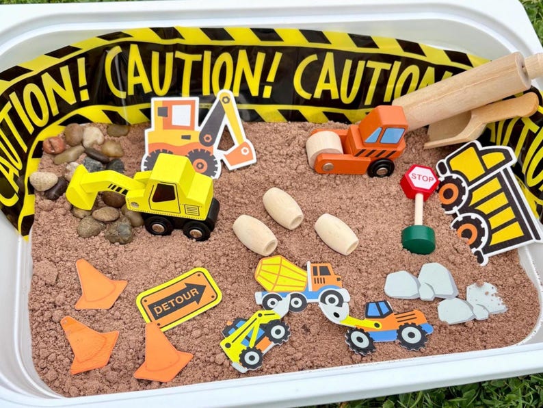 Construction Sensory Bin Kit Montessori Play Kit Sensory Filler Taste ...
