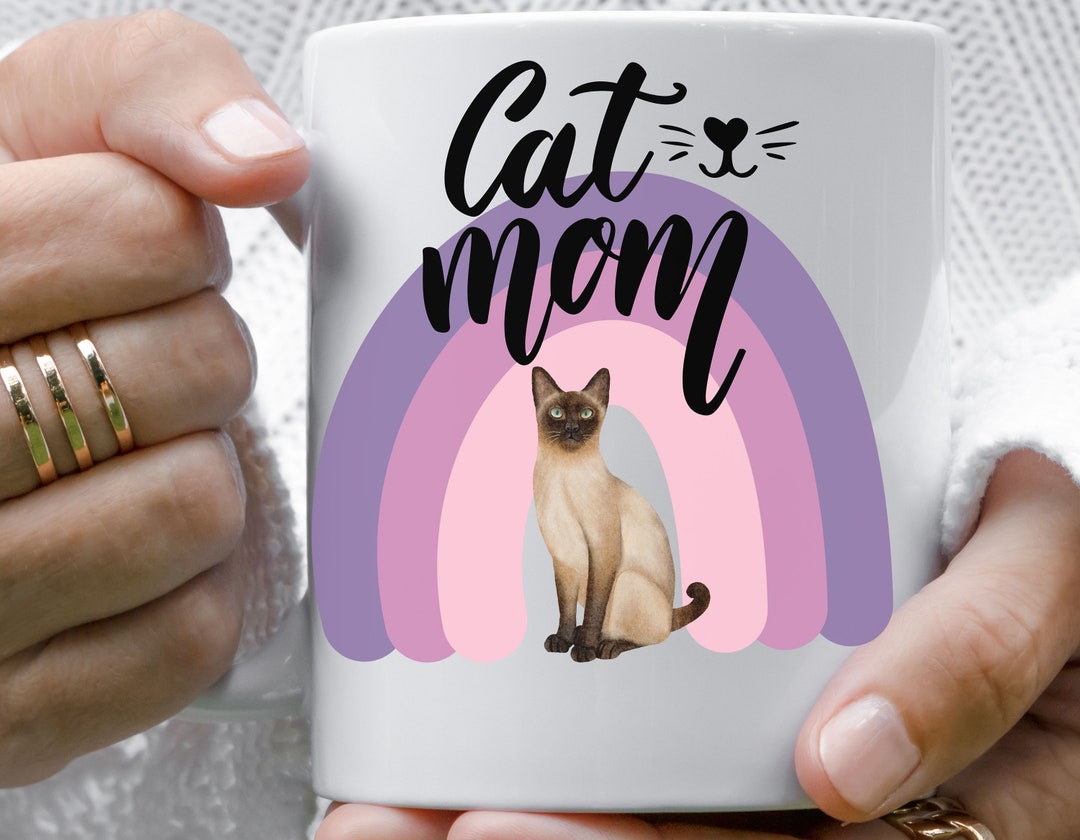 Siamese Cat Mom Mug, Siamese Cat Owner, Siamese Cat Gift, Cat Mug, Boho ...