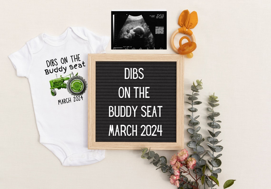 Personalized Dibs on the Buddy Seat Onesie®,farm Onesie® Due Date ...