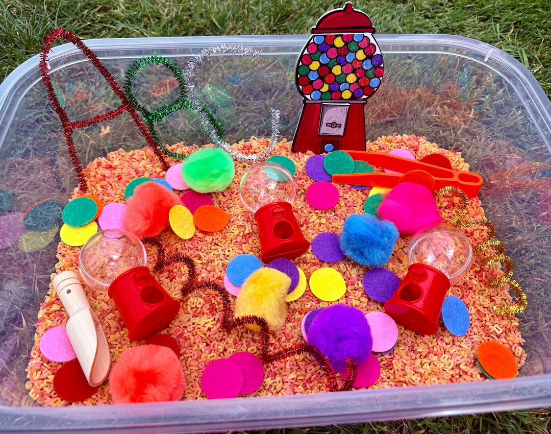 Alphabet Rainbow Gumball Sensory Bin, ABC Letter Sensory Kit, Rainbow ...