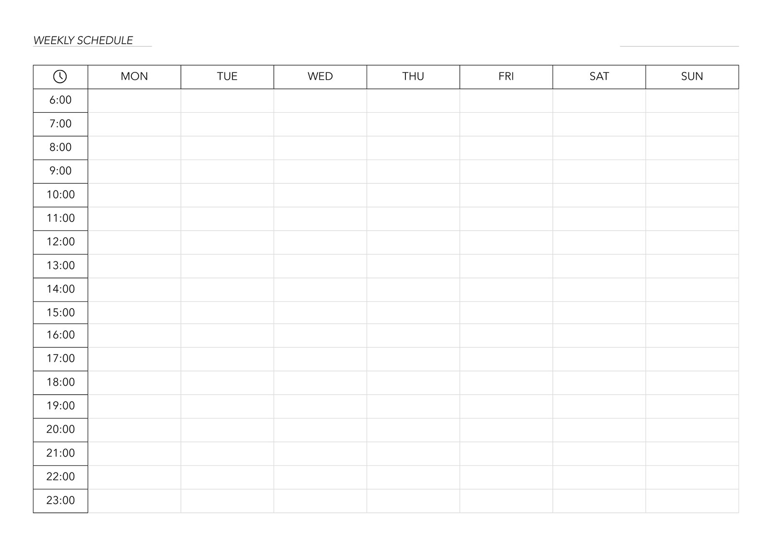 Weekly Schedule, Digital Print, PDF, Weekly Planner - Etsy