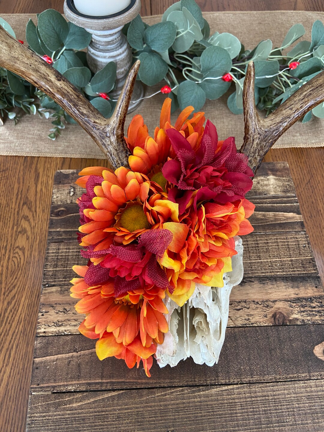 Floral 8 Point Whitetail Buck Mount - Etsy