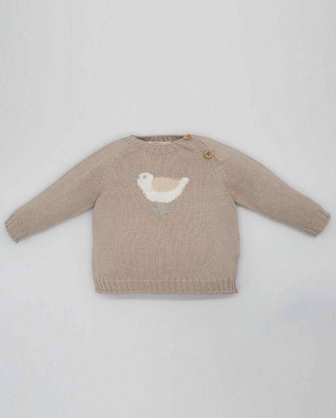 Baby Girls Fine Knit Beige Bird Print Jumper / Baby Girl - Etsy