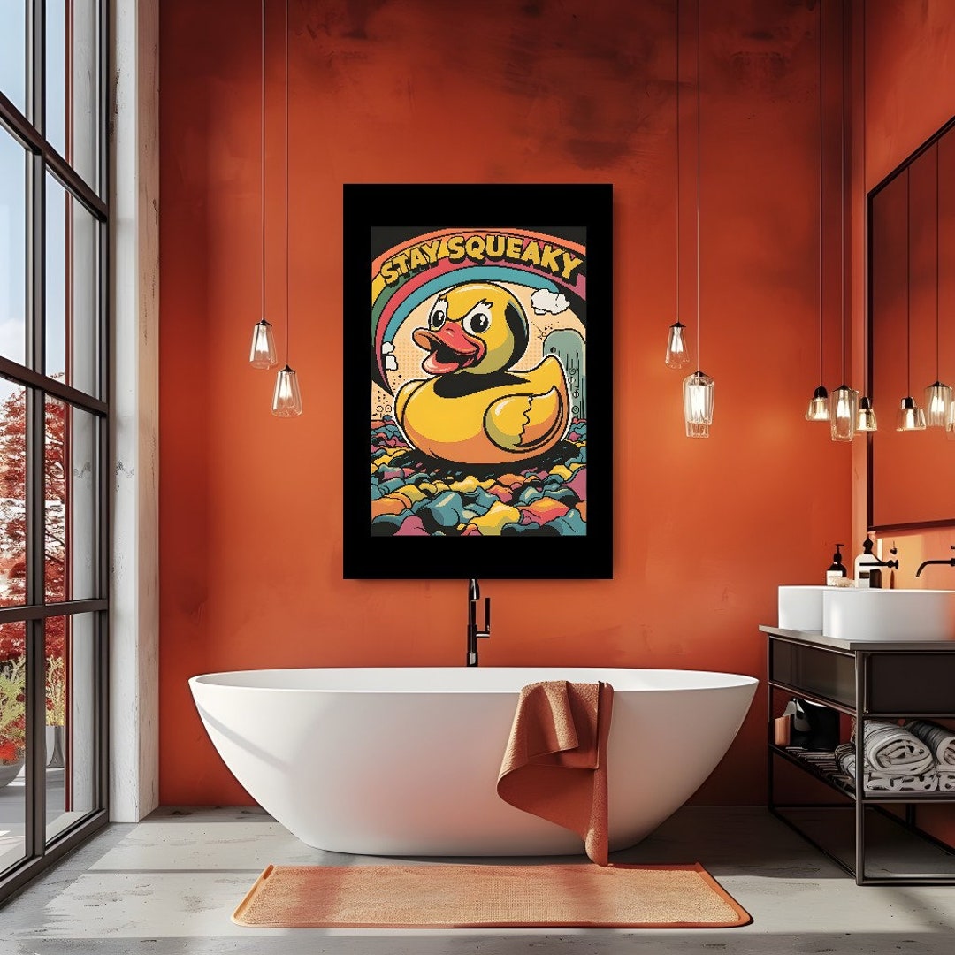 Funny Rubber Ducky Poster, Rubber Ducky Bathroom Poster Gift, Funny ...