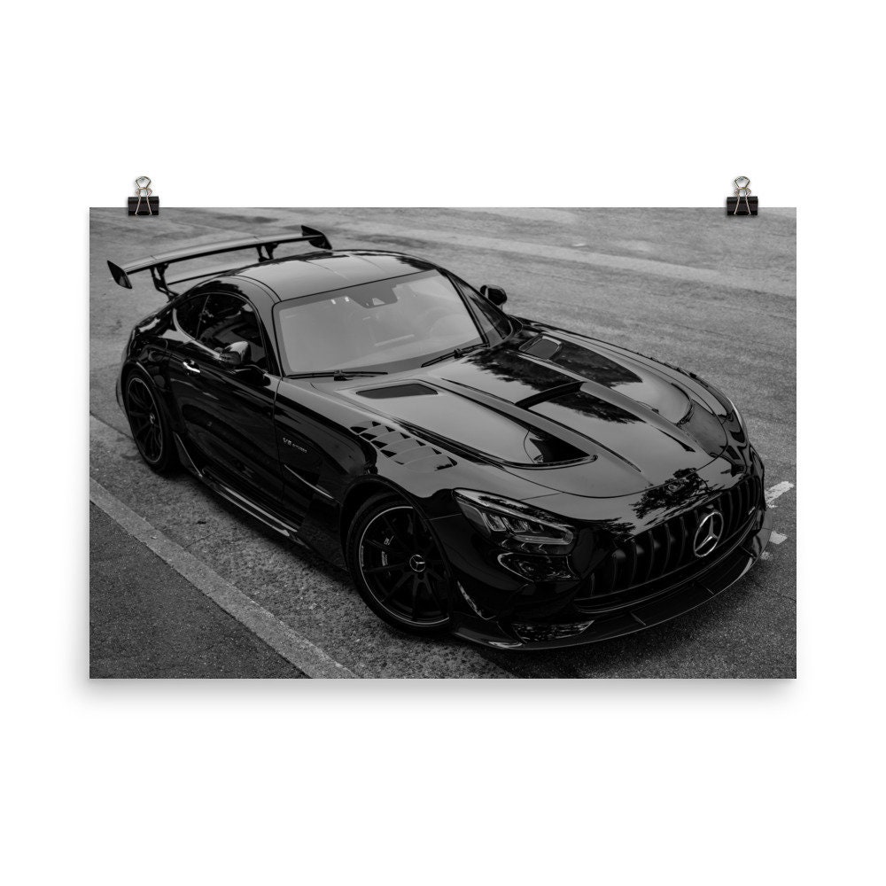 Mercedes AMG GT Black Series Print, Super Car Poster, Black and White ...