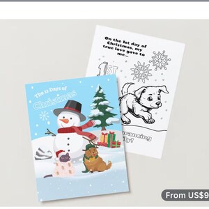 12 Days of Christmas - Printable Coloring Book - Etsy