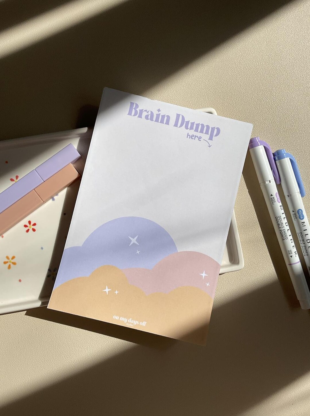 Sunset Clouds Notepad | Cute Stationery - Etsy