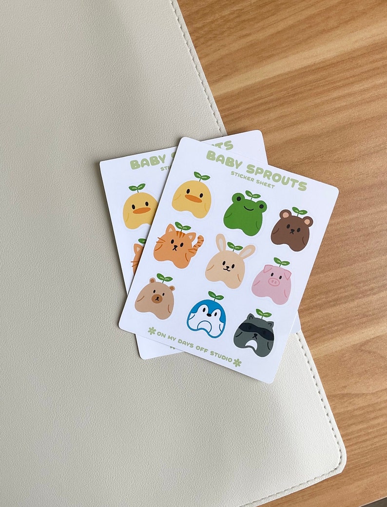 Baby Sprout Sticker Sheet Kawaii Animal Sticker Sheet Kawaii Stationery ...
