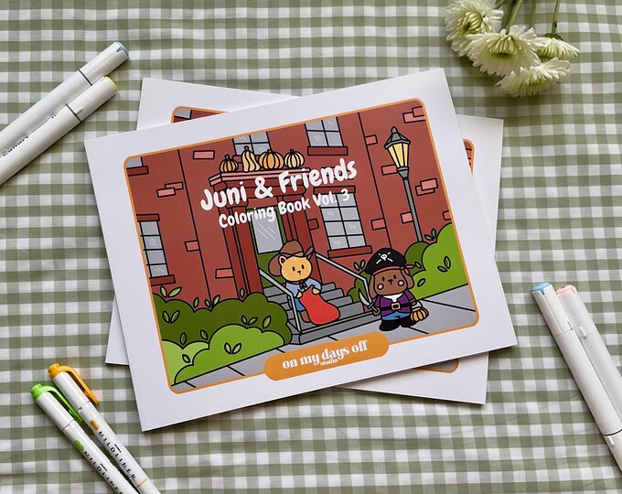 Juni & Friends Coloring Book Vol. 3 | Cute Kawaii Fall Halloween ...
