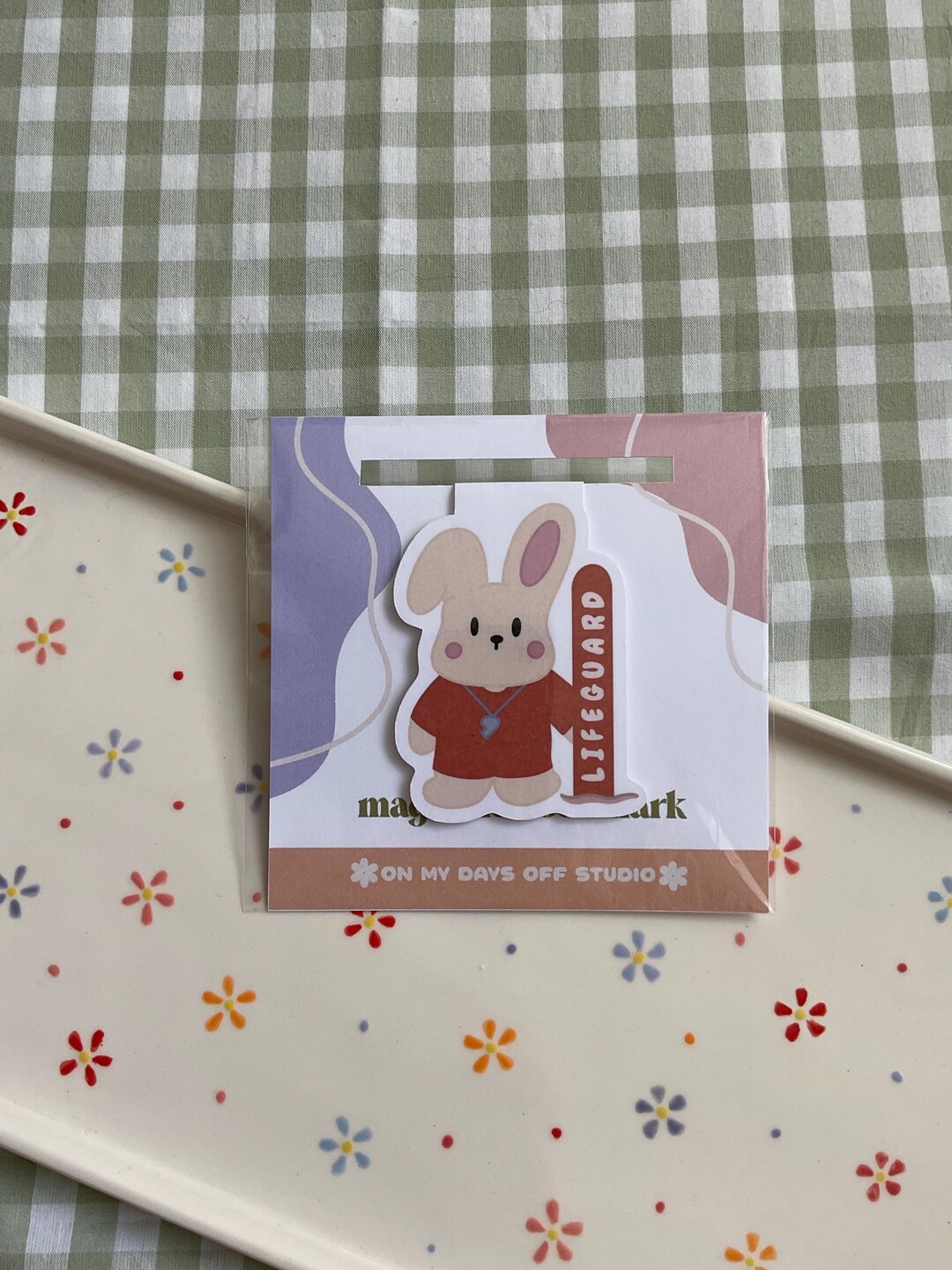Lifeguard Bunny Magnetic Bookmark - Etsy