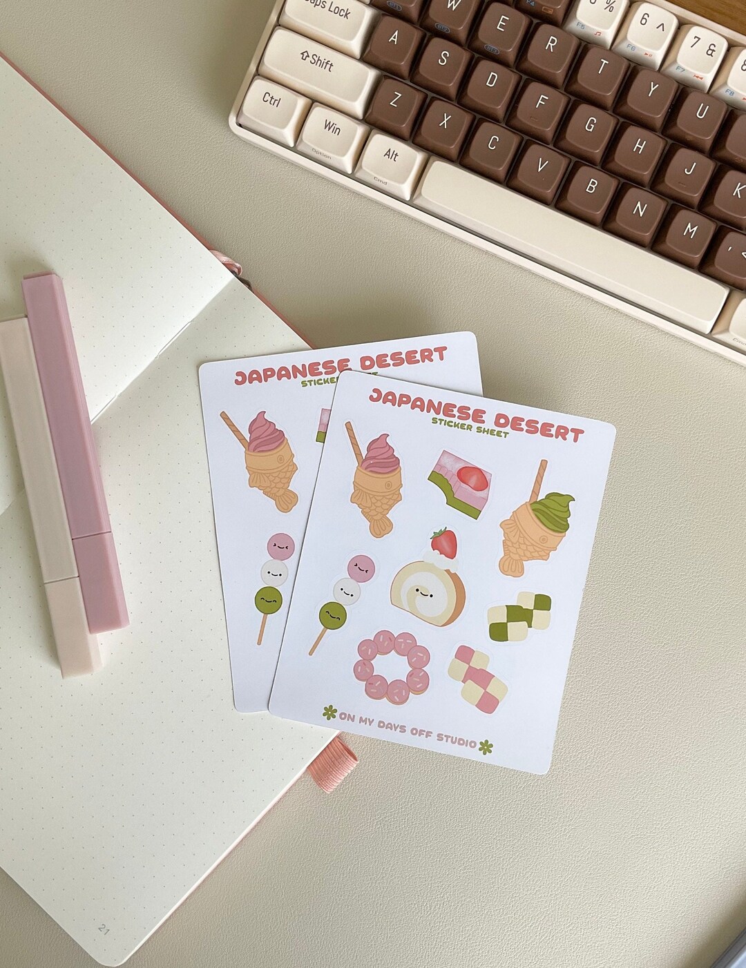 Japanese Dessert Sticker Sheet | Kawaii Food Sticker Sheet | Kawaii ...