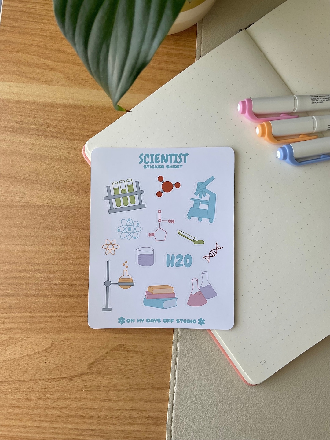 Scientist Sticker Sheet | Cute Science Stationery Stickers | for Bullet ...