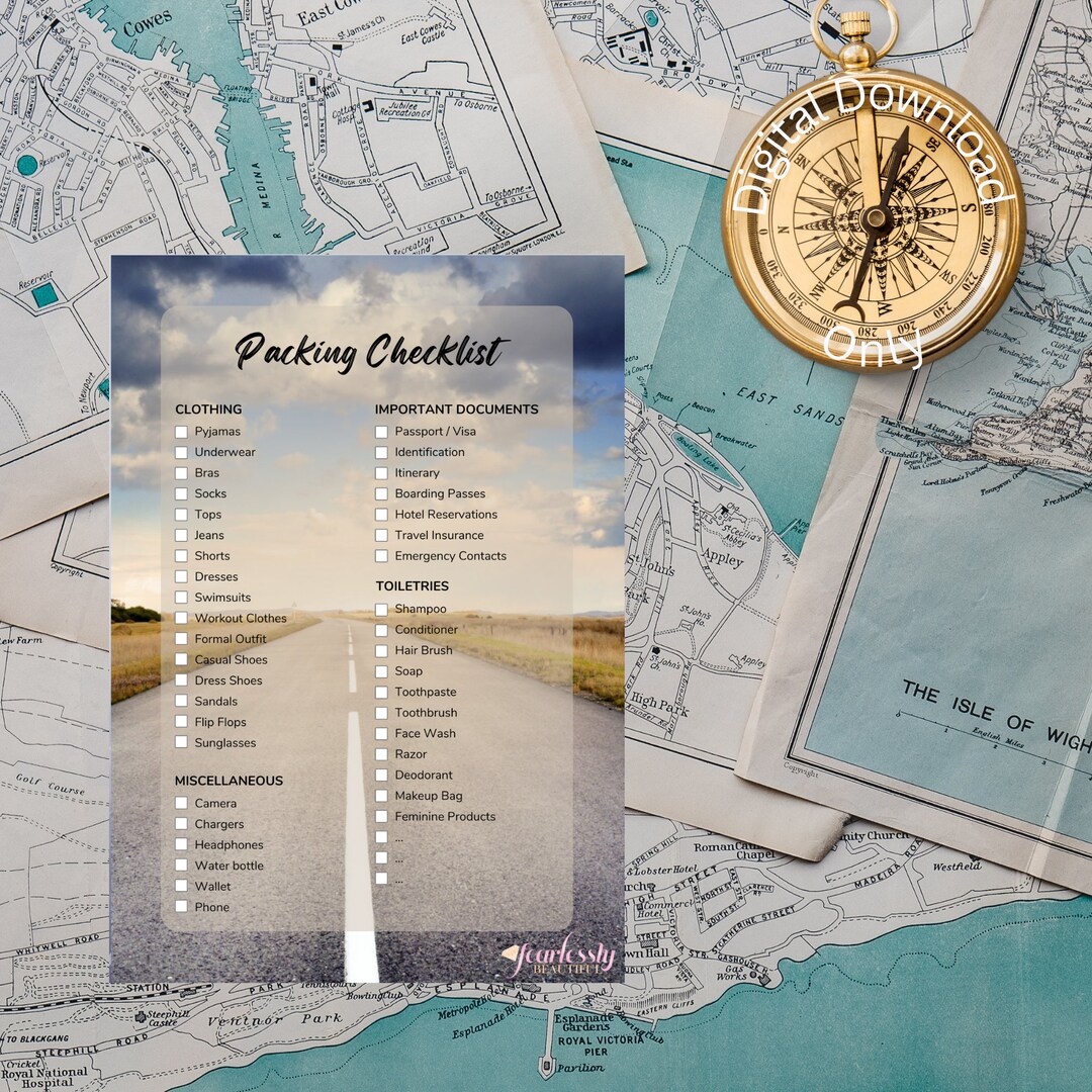 Printable Packing Checklist Digital Packing Checklist - Etsy
