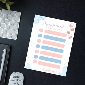 Printable Spring To-do List | Pastel Spring To-do List | Digital Spring ...