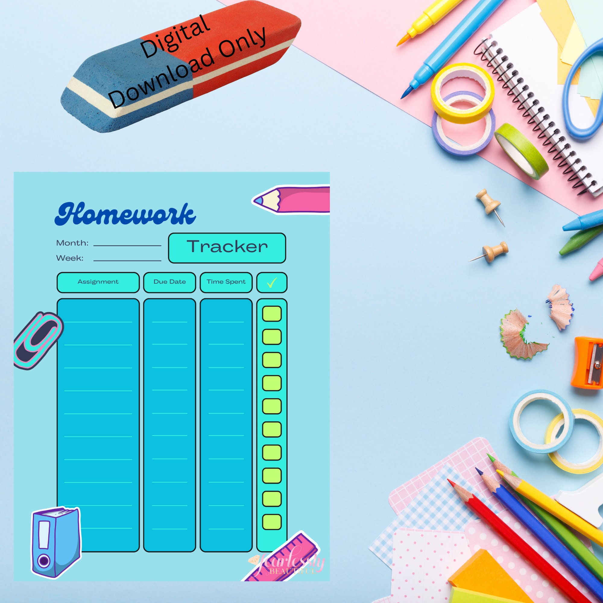 Printable Kids Homework Tracker| Printable Kids Homework Tracker| Kids ...