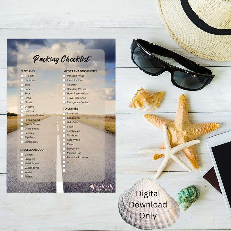 Printable Packing Checklist Digital Packing Checklist - Etsy