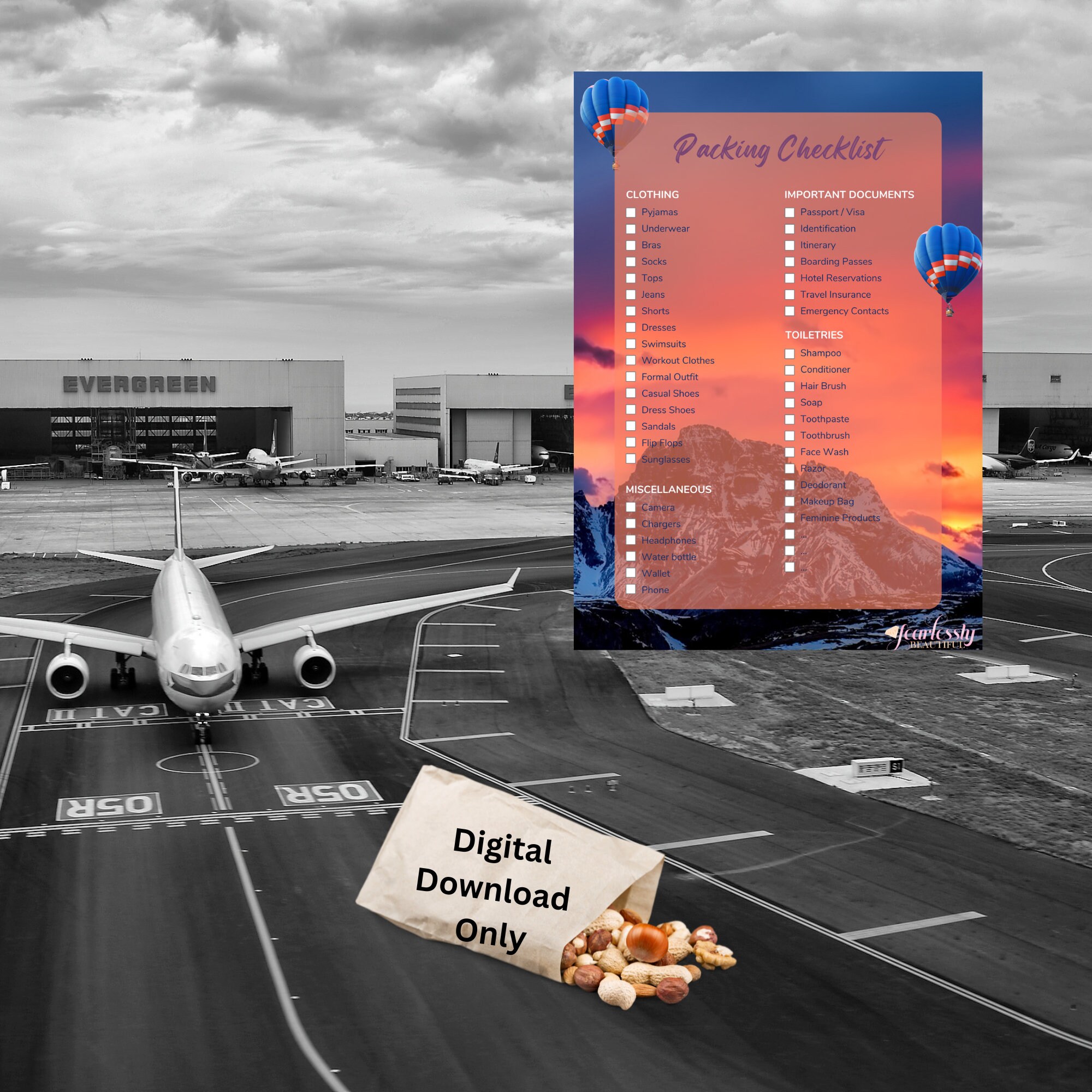 Printable Packing Checklist Digital Packing Checklist Vacation Packing ...