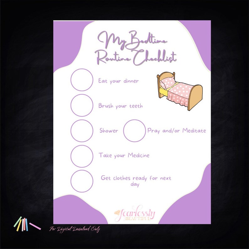 Printable Daily Teen Routine Checklist | Printable Daily Stickers ...