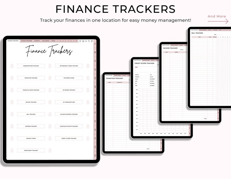 Digital Budget Planner Finance Tracker Finance Planner - Etsy