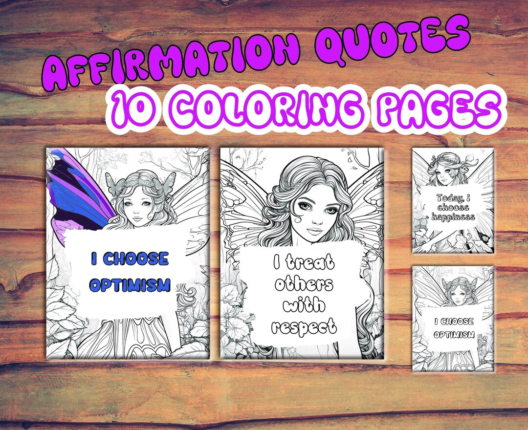 Girl Coloring Pages With Positive Affirmation, Printable Inspirational ...