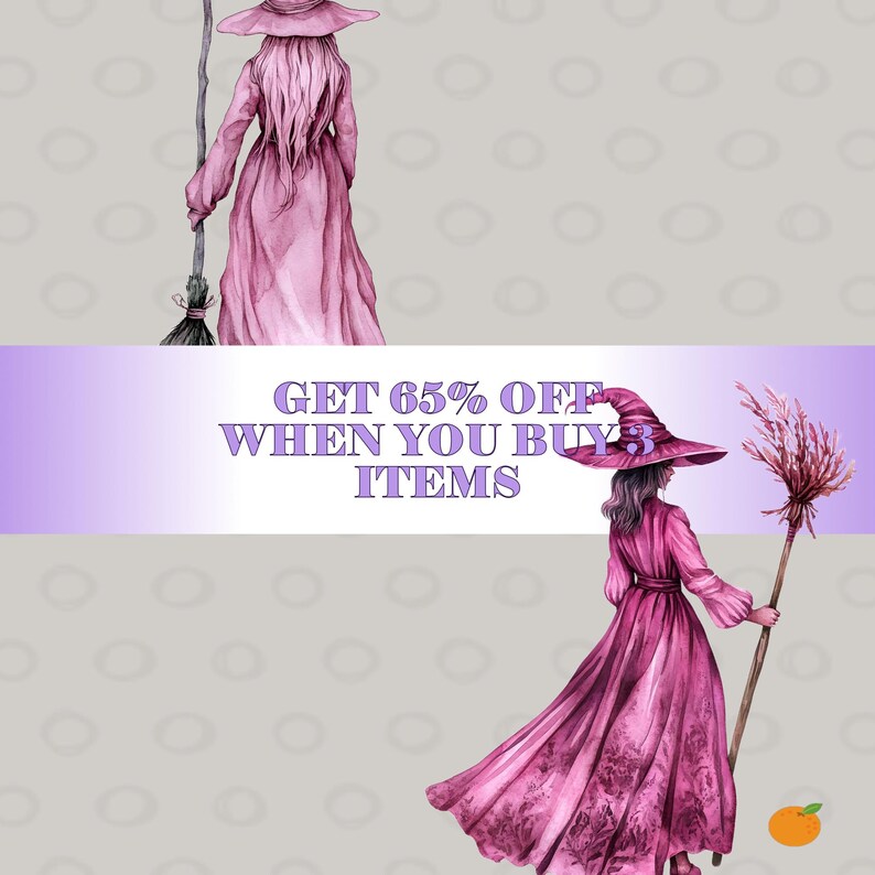 Pink Witch, Mystical Art Pngs, Halloween Design, Digital Art Supply ...