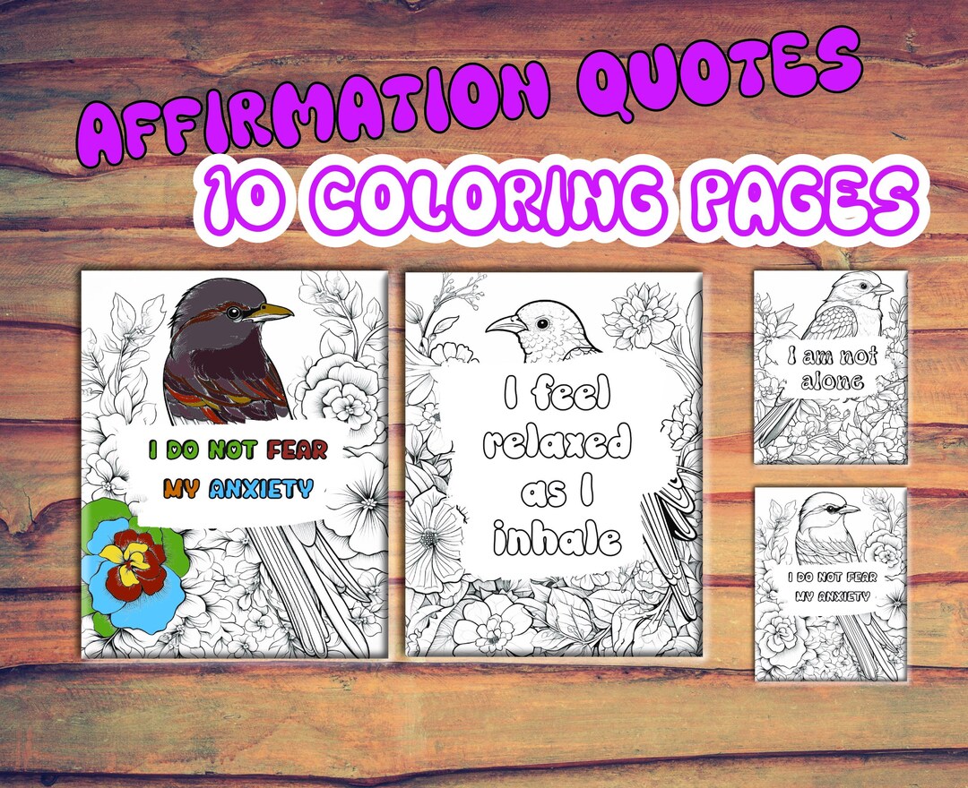 Girl Coloring Pages With Positive Affirmation, Printable Inspirational ...