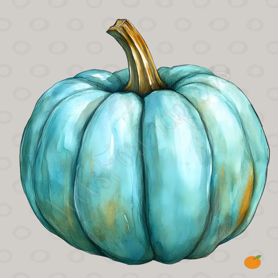 Teal Pumpkin Card Clipart, Commercial Use Art, Stickers Clipart ...