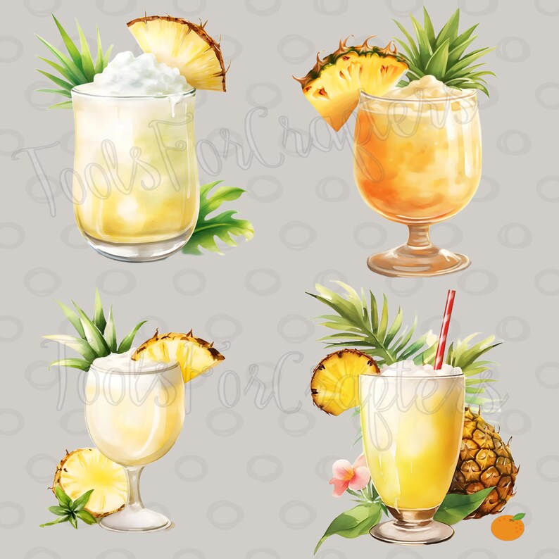 Drink Cocktail PNG, Cocktail Illustration Bundle, Illustrative Designs ...