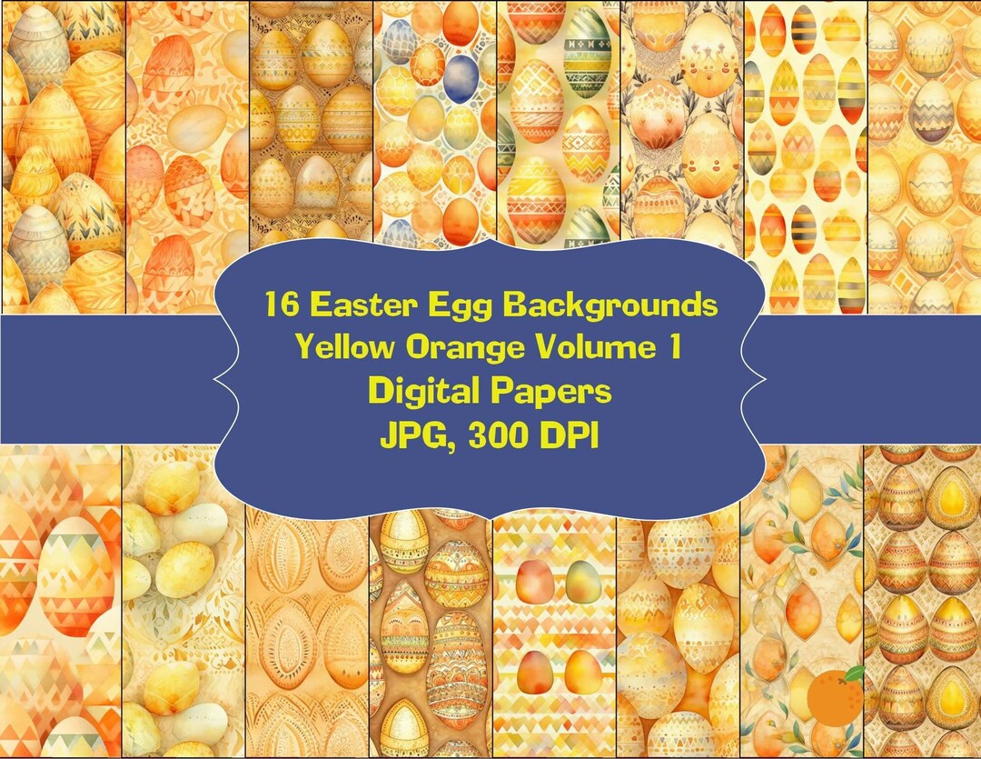 Easter Egg Digital Papers Download 16 Watercolor Hand Painted Abstract ...