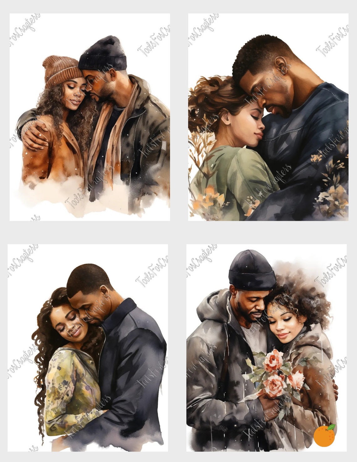 Couple Winter Clipart Volume 1 20 High Quality Jpgs Digital Download ...